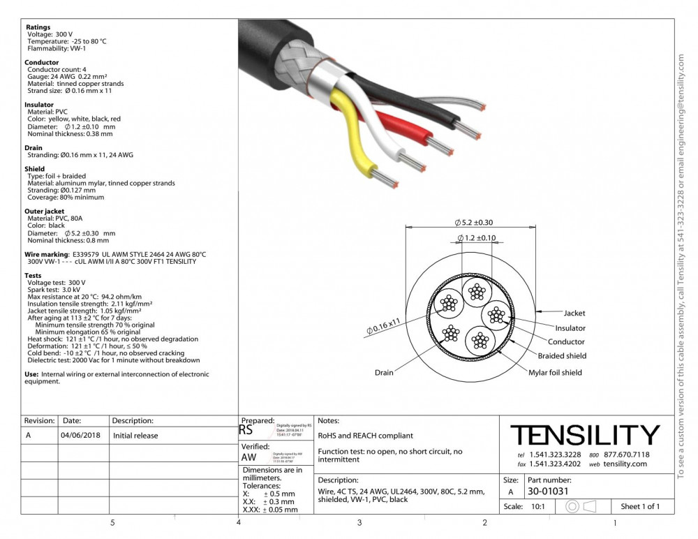 Tensility International 30-01031 product drawing