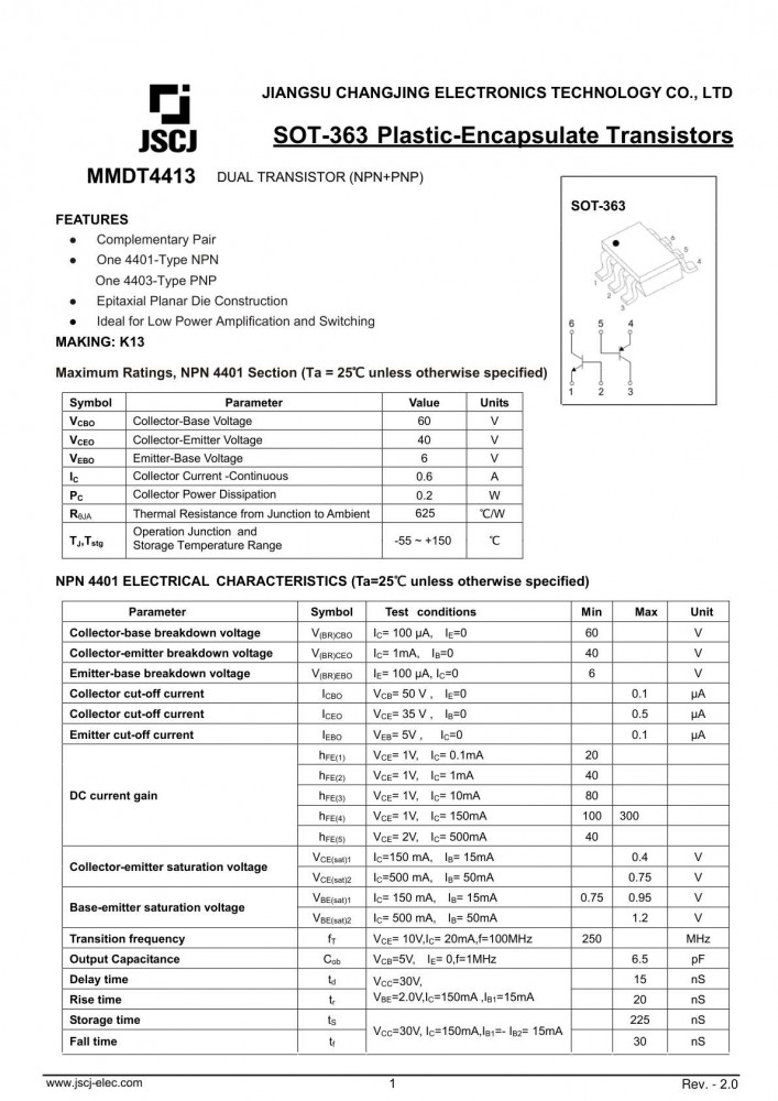 MMDT4413 datasheet page 1
