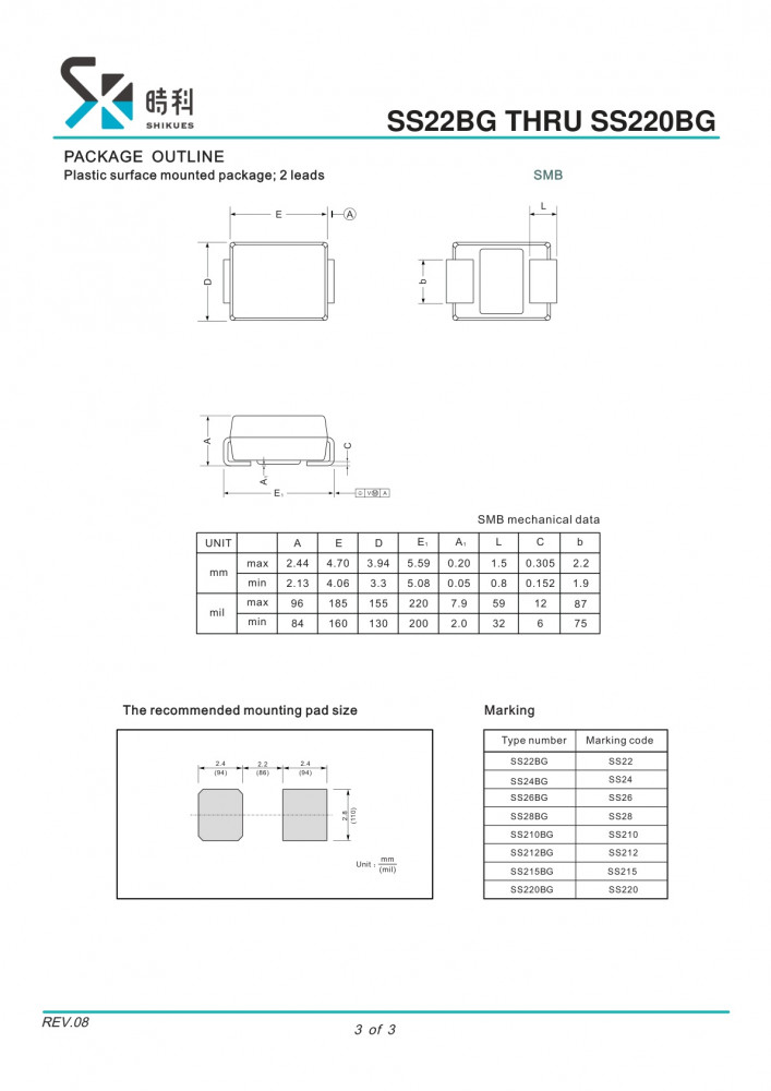 SS24BG datasheet page 3