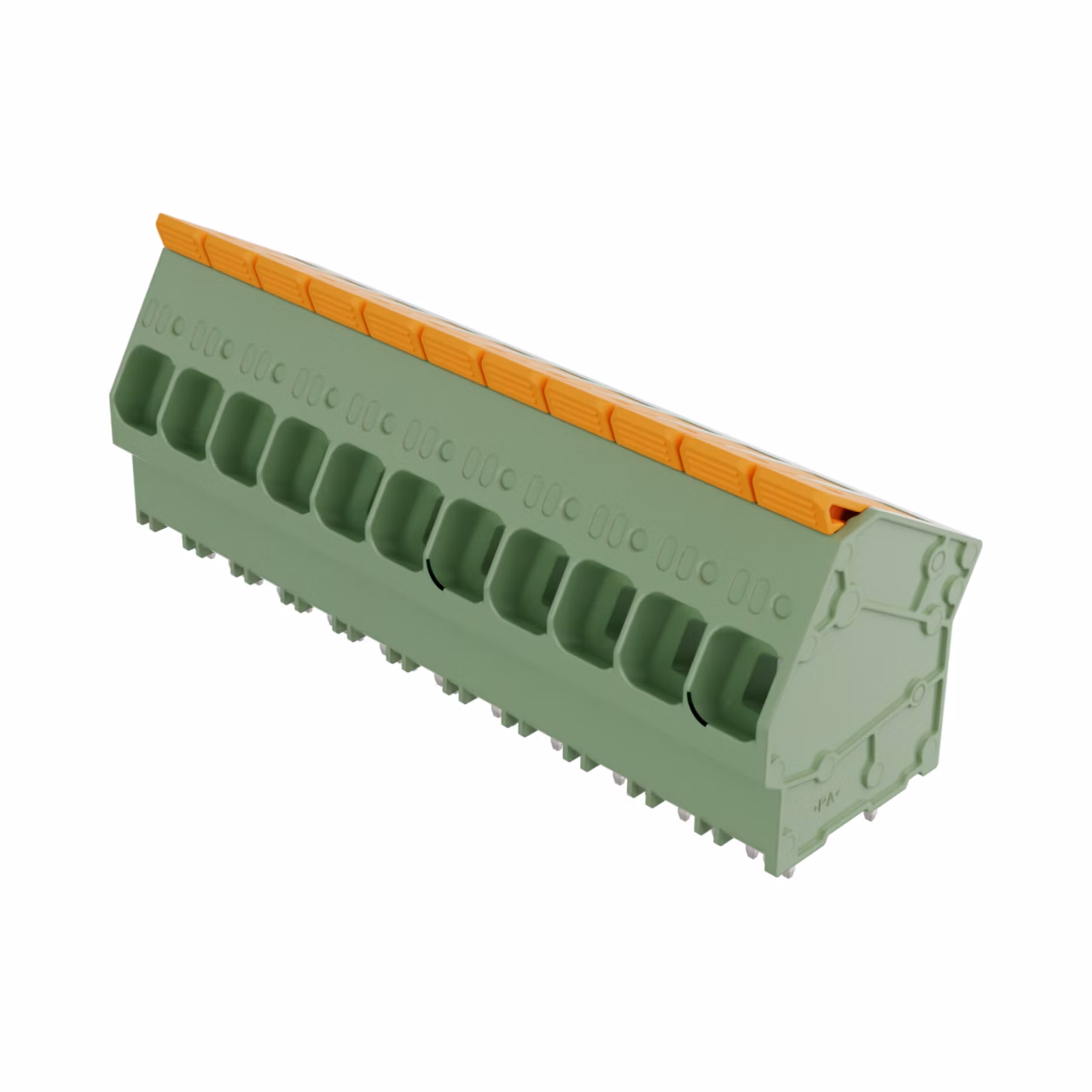 10.00mm Pitch Lever Activated Fixed Mount PCB Terminal Block, 35° Wire Entry, Bussed Terminals, 11 Circuits for sale