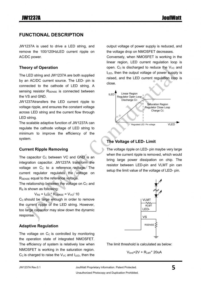 JW1237A datasheet page 5