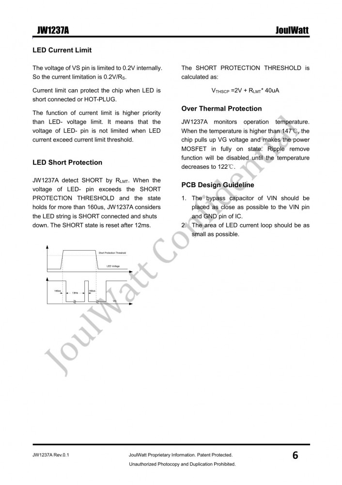 JW1237A datasheet page 6