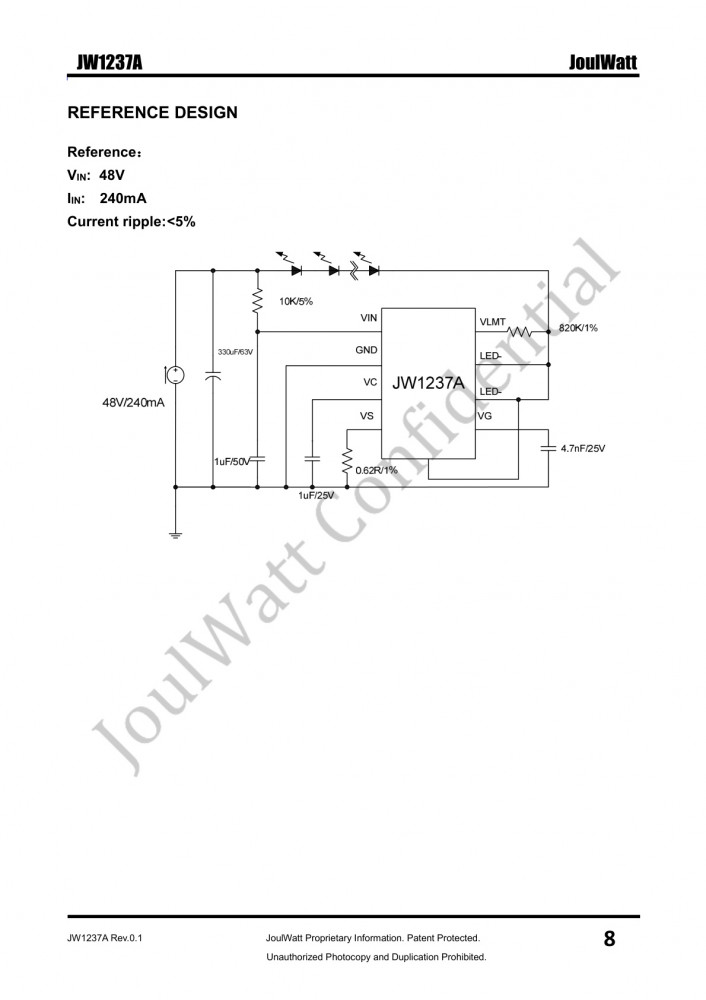 JW1237A datasheet page 8