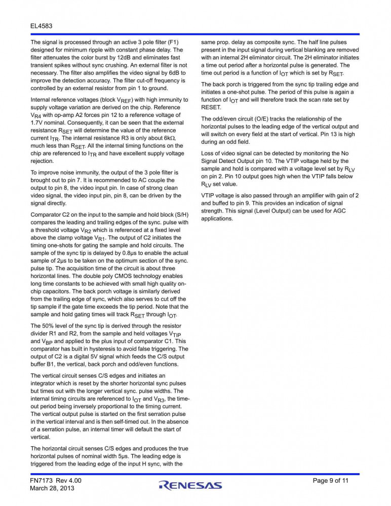 EL4583 datasheet page 9