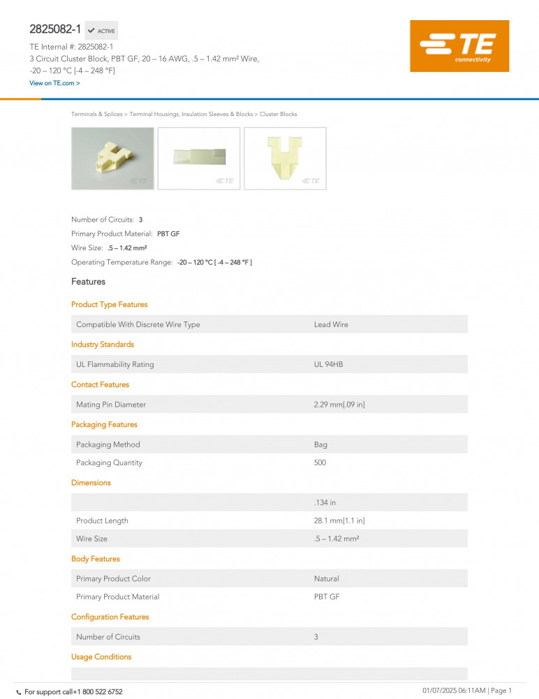 2825082-1 technical document page 1