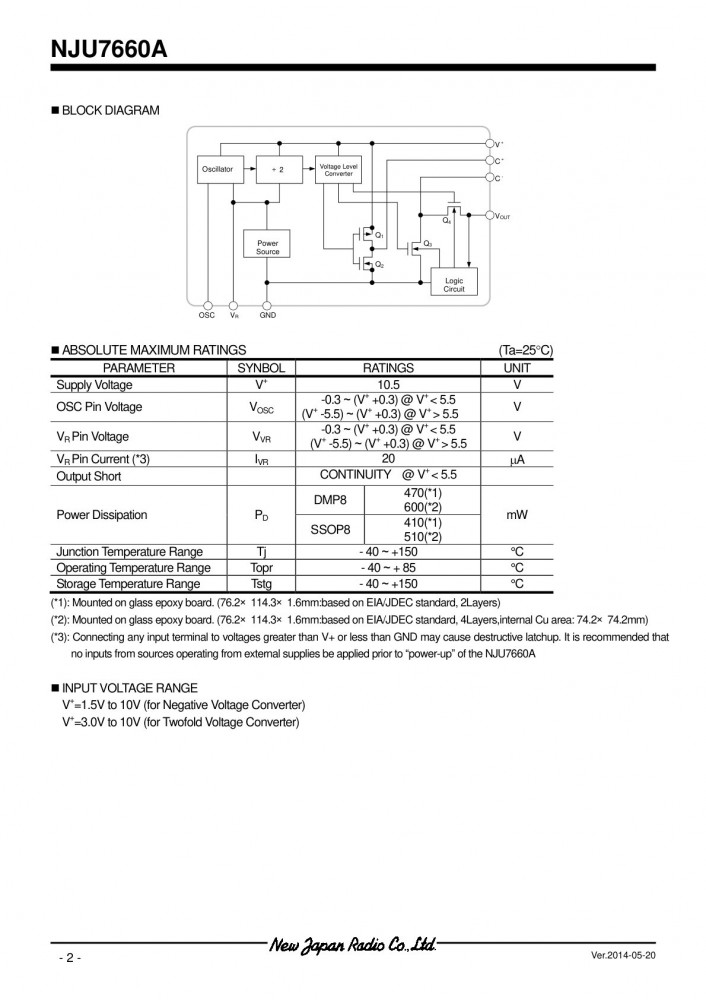 NJU7660A datasheet page 2