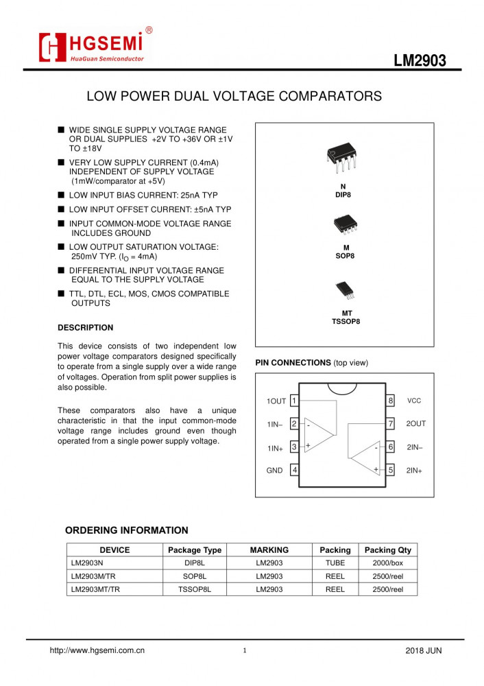 LM2903M/TR datasheet page 1