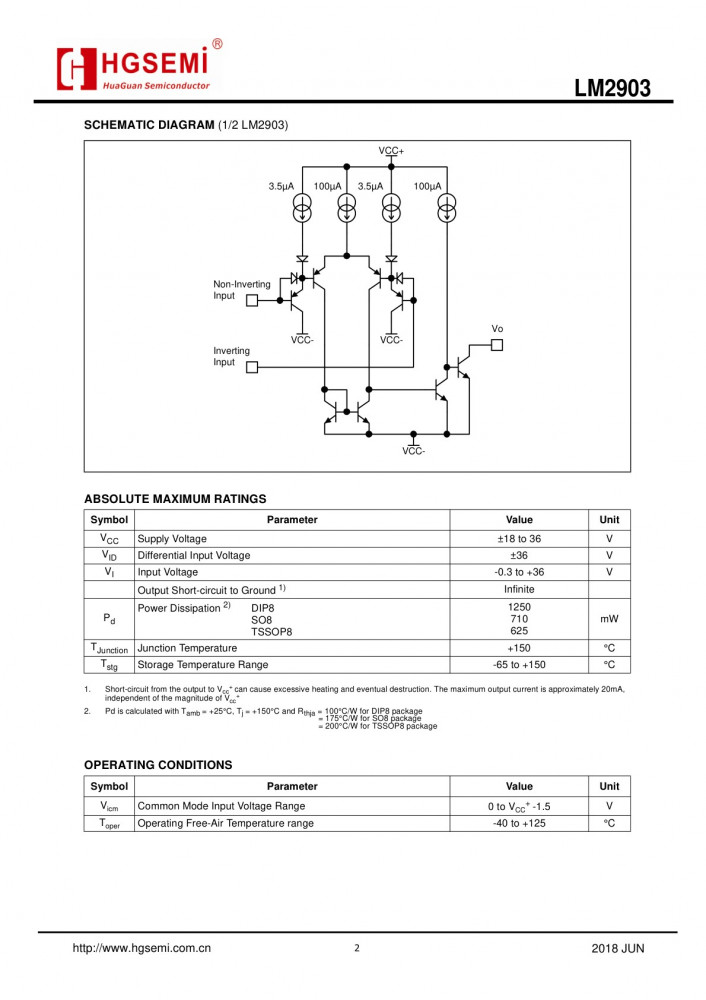 LM2903M/TR datasheet page 2