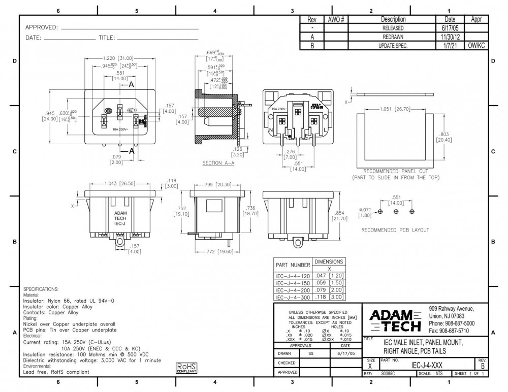 ADAM TECH IEC-J-4-200 product documentation image