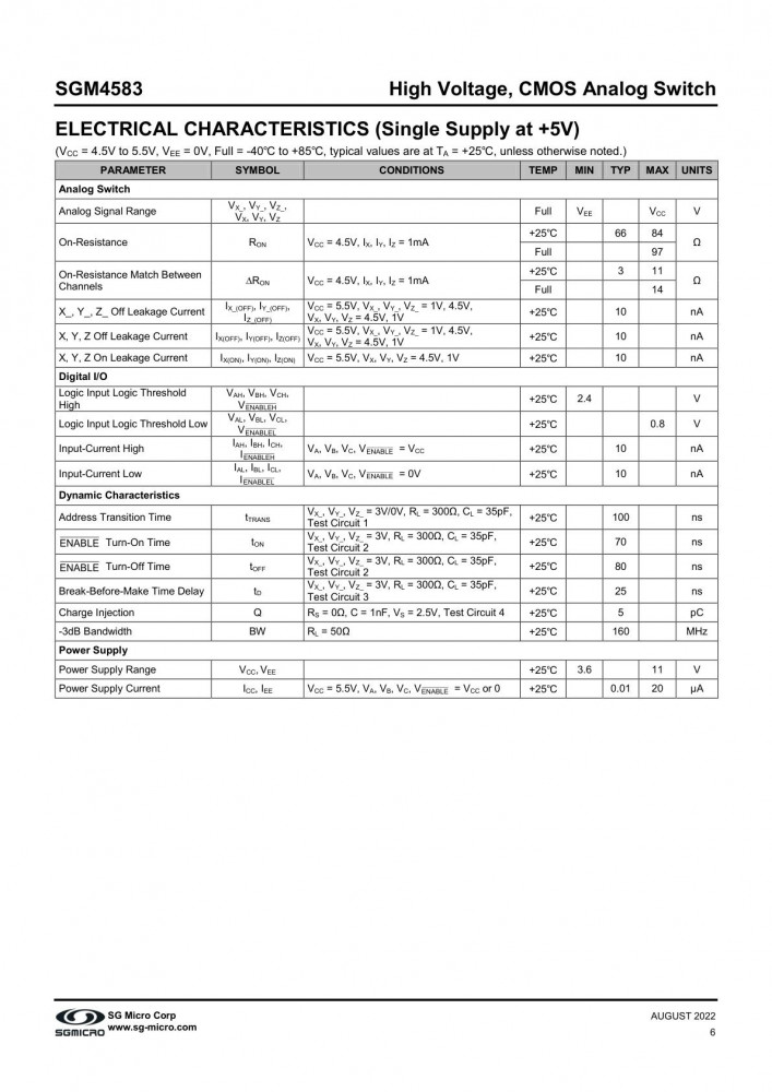 SGM4583 datasheet page 6