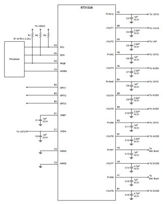 RT5133B - Integrated PMIC with 8-Channel LDOs and 3 GPOs for Camera Module Applications