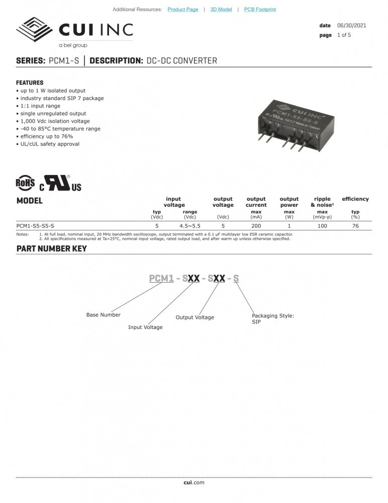 PCM1-S5-S5-S datasheet page 1