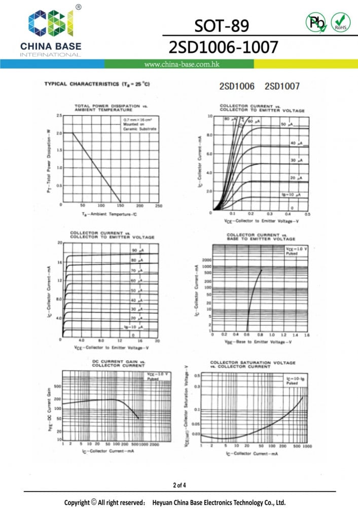 2SD1007 datasheet page 2