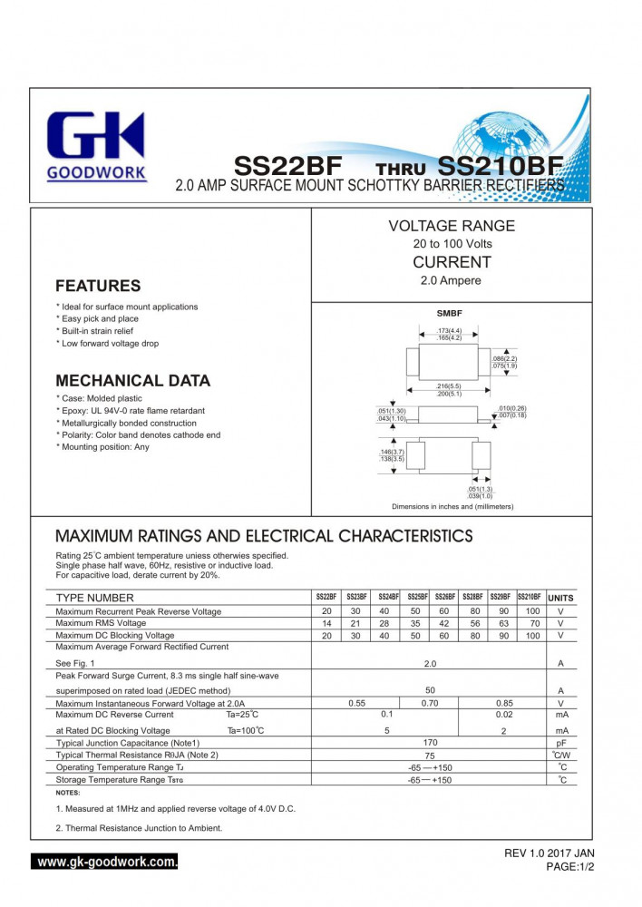 GOODWORK SS24BF datasheet page 1