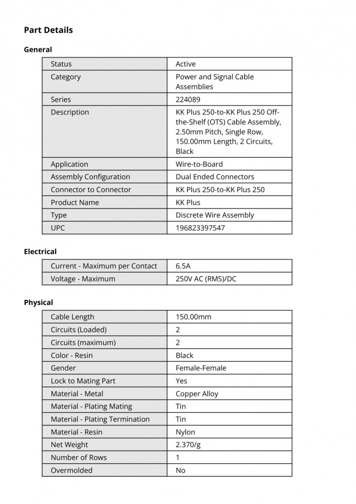 Technical document page 2 for product 2240891022