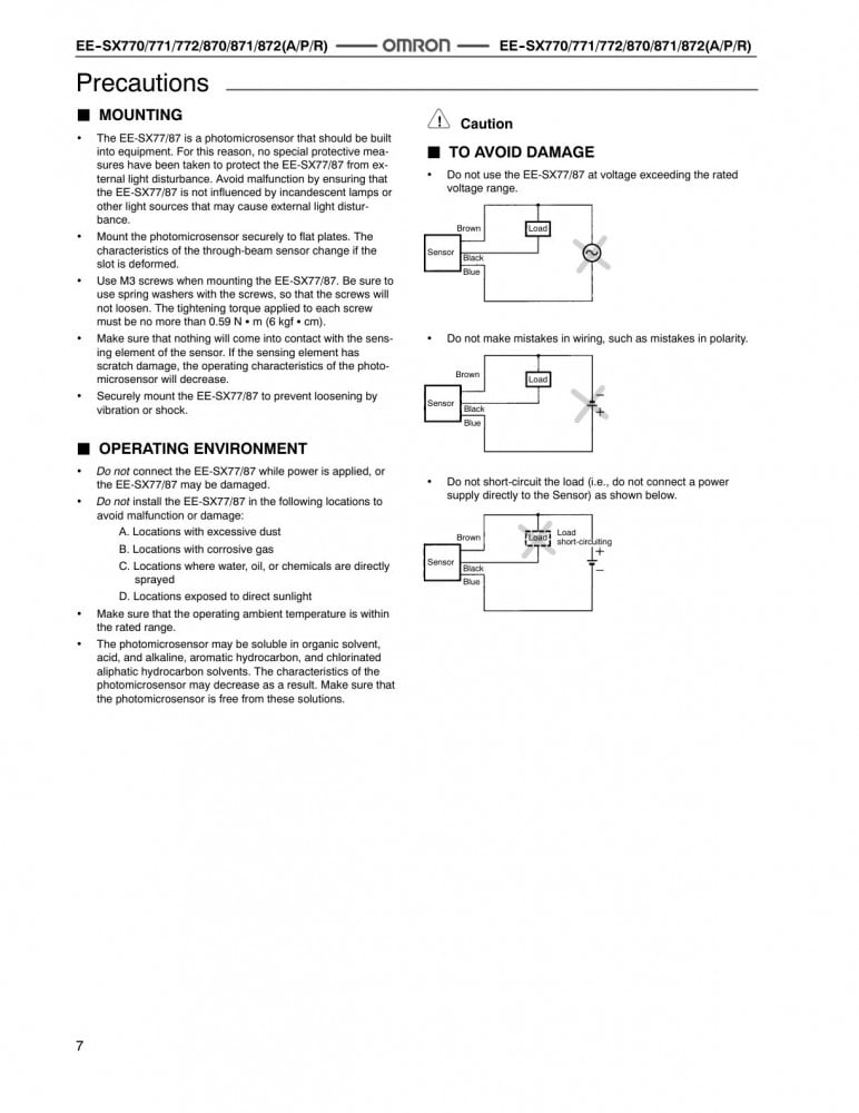 OMRON EE-SX772R datasheet page 7