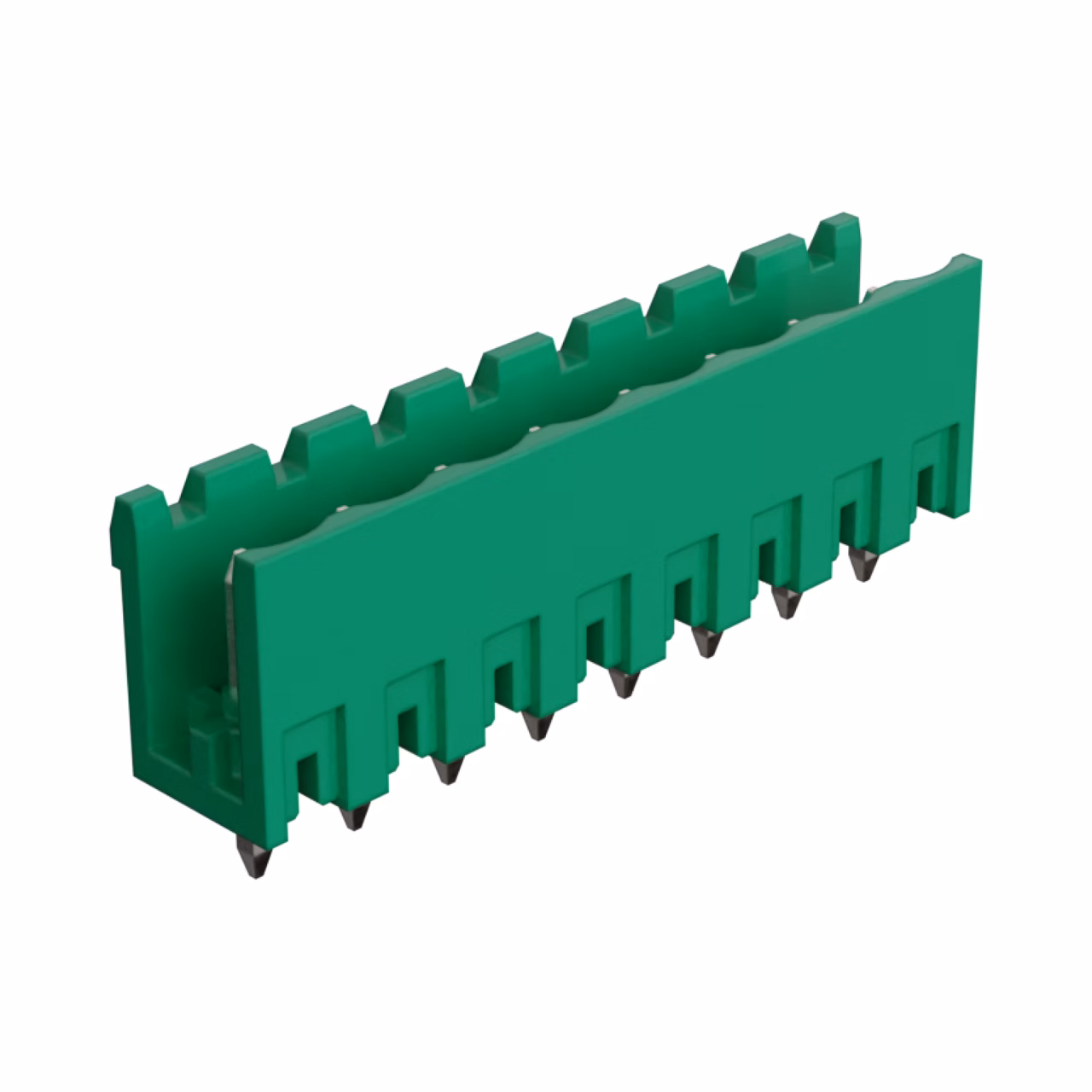 5.08mm Pitch Eurostyle Vertical PCB Header, Open Ends, Green Housing, 8 Circuits for sale