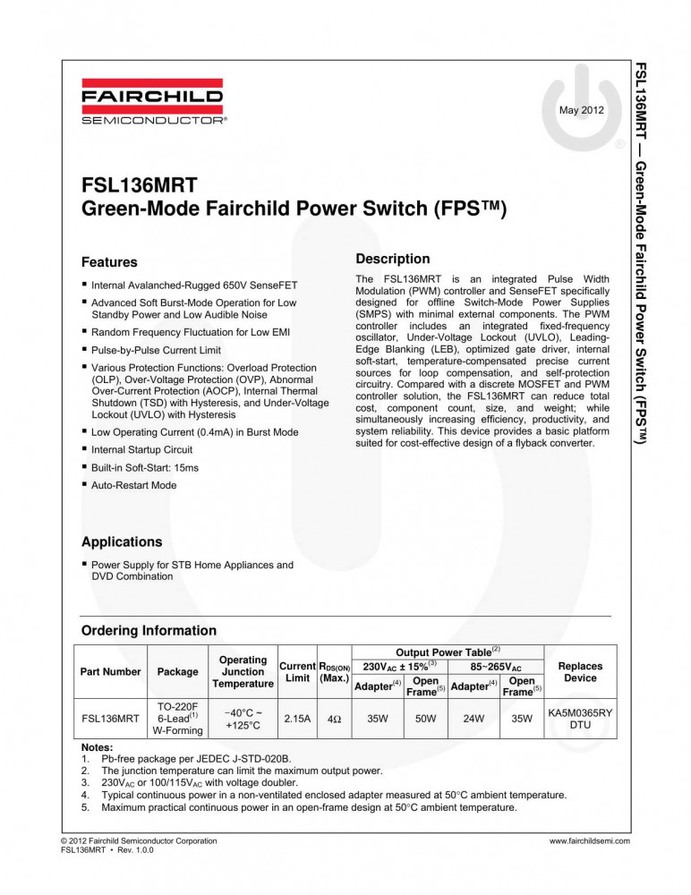 FSL136MRT datasheet page 2