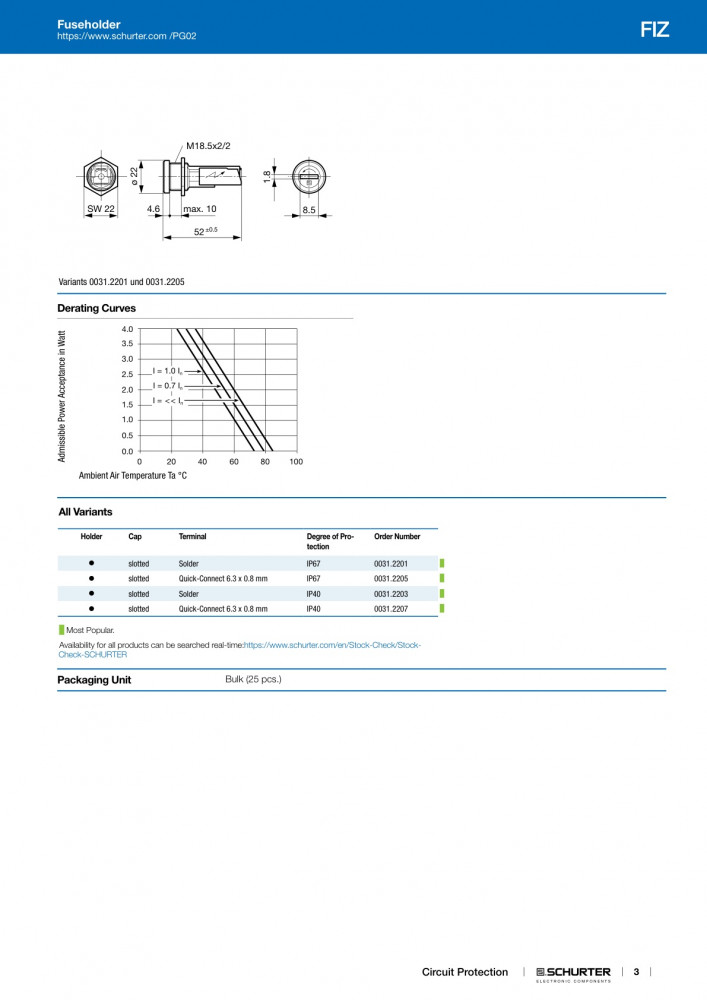 SCHURTER 0031.2207 datasheet page 3
