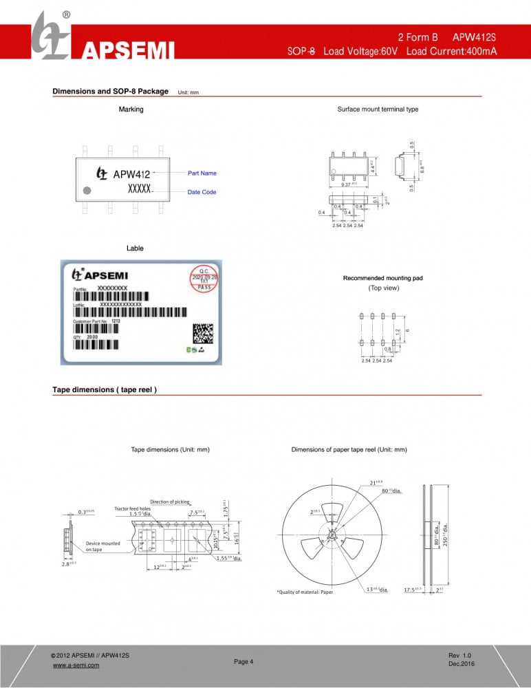 APW412S datasheet page 4