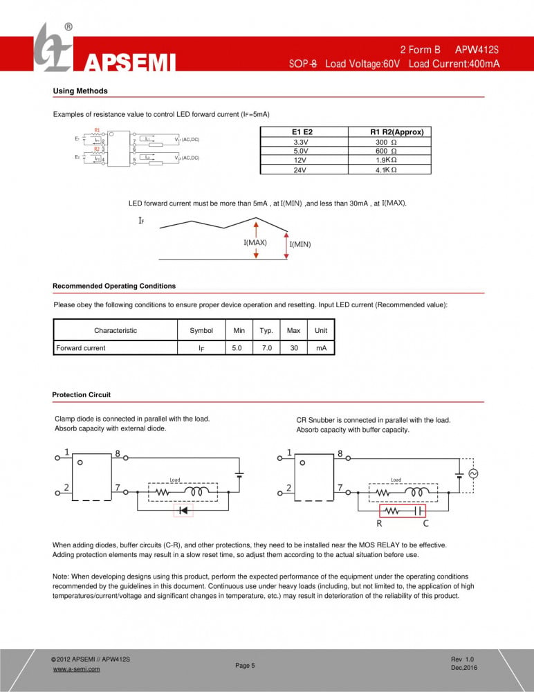 APW412S datasheet page 5