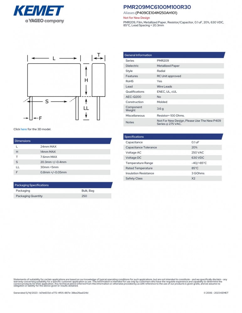 PMR209 technical document page