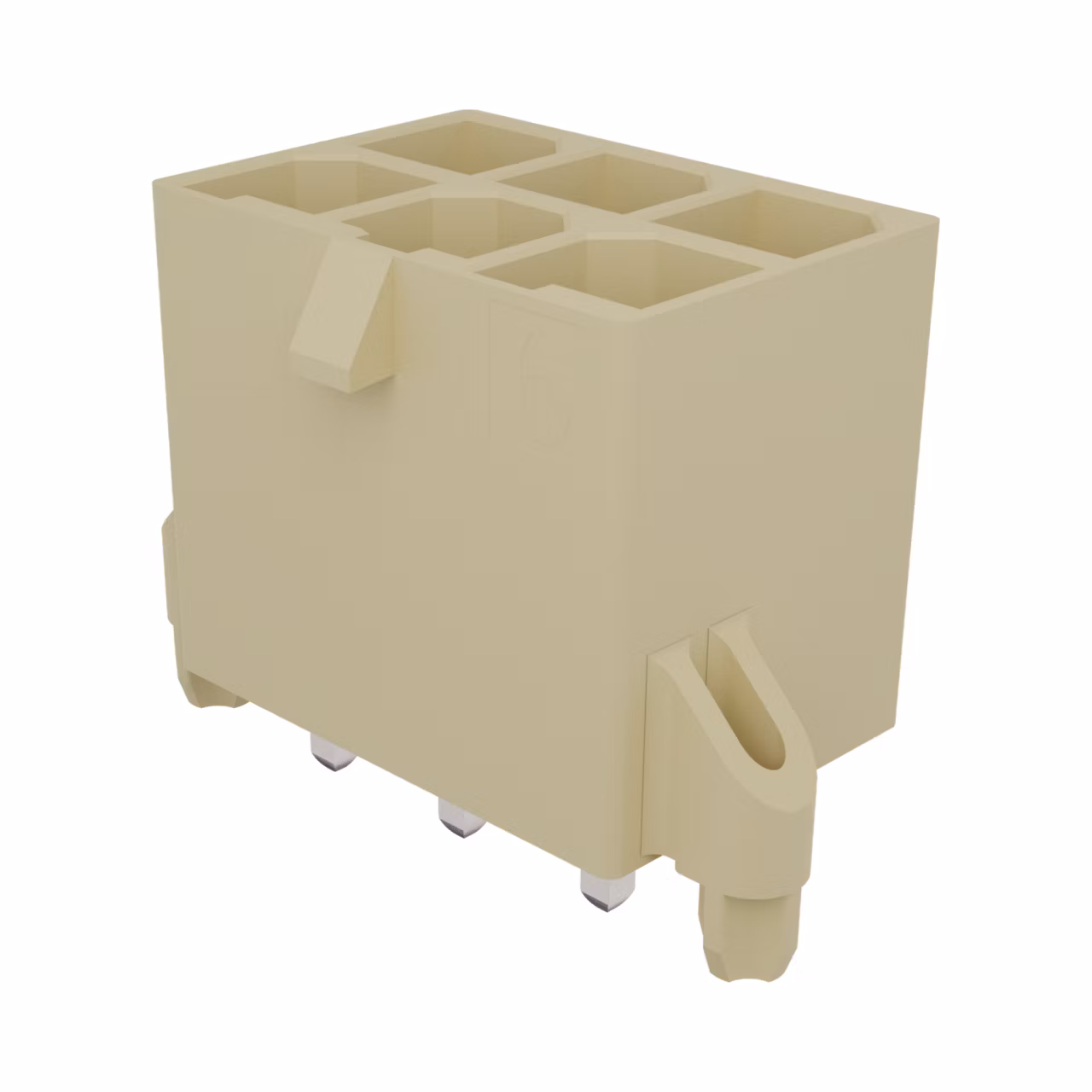 Mega-Fit ColorLock Vertical Header with Crush Pegs, 5.70mm Pitch, Through Hole, Dual Row, 6 Circuits, Matte Tin (Sn) Plating, 3.73mm Tail Length, Glow-Wire Capable, Tray, Natural for sale