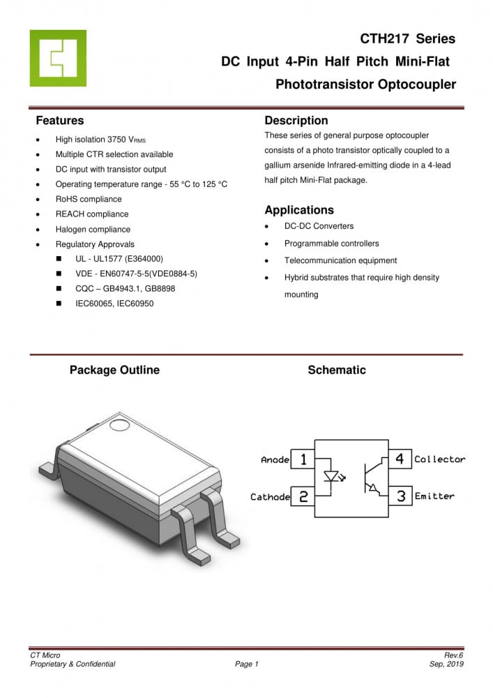 CTH217C datasheet page 1