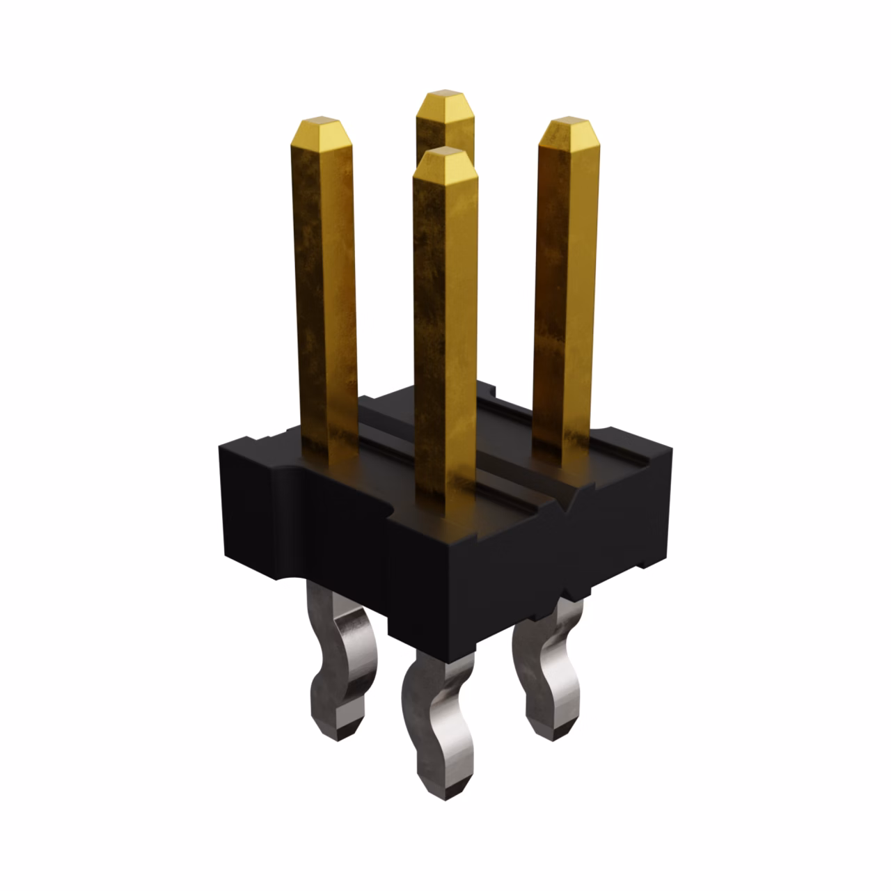2.00mm Pitch Milli-Grid Straddle Mount Header, 4 Circuits, 0.38µm Gold (Au) Selective Plating, Lead-Free for sale