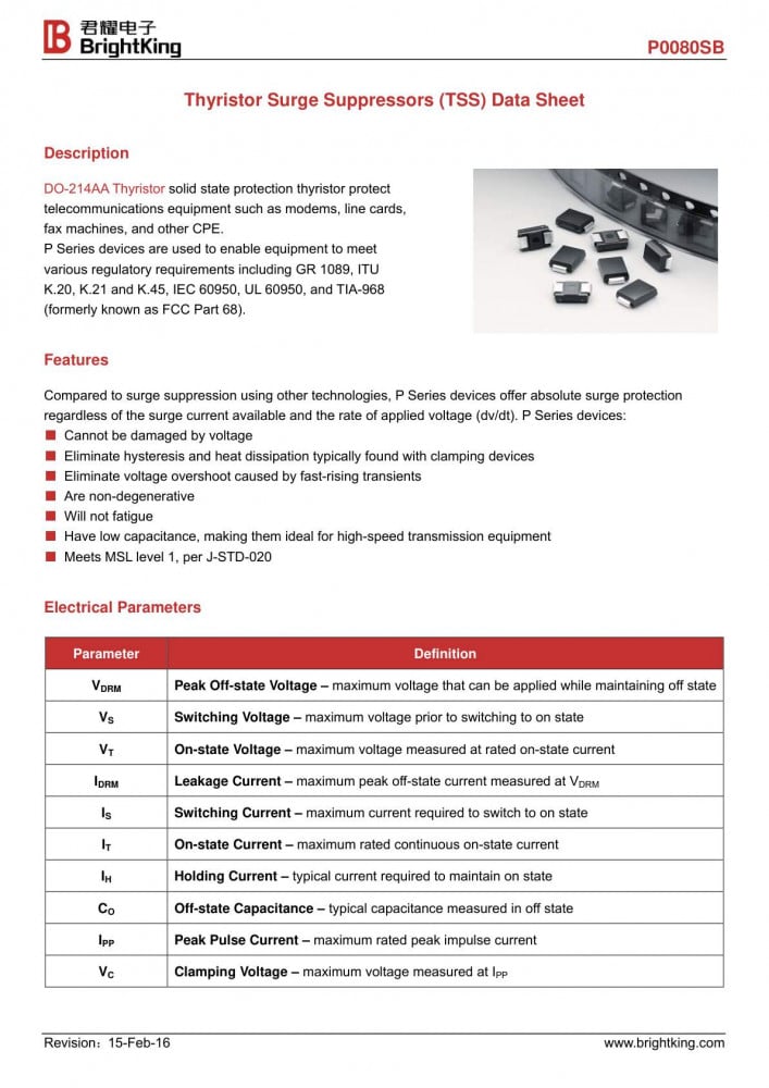 P0080SB-LV1 datasheet page 1