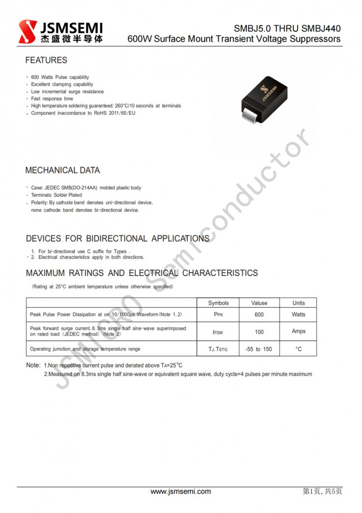 SMBJ36CA-JSM datasheet page 1