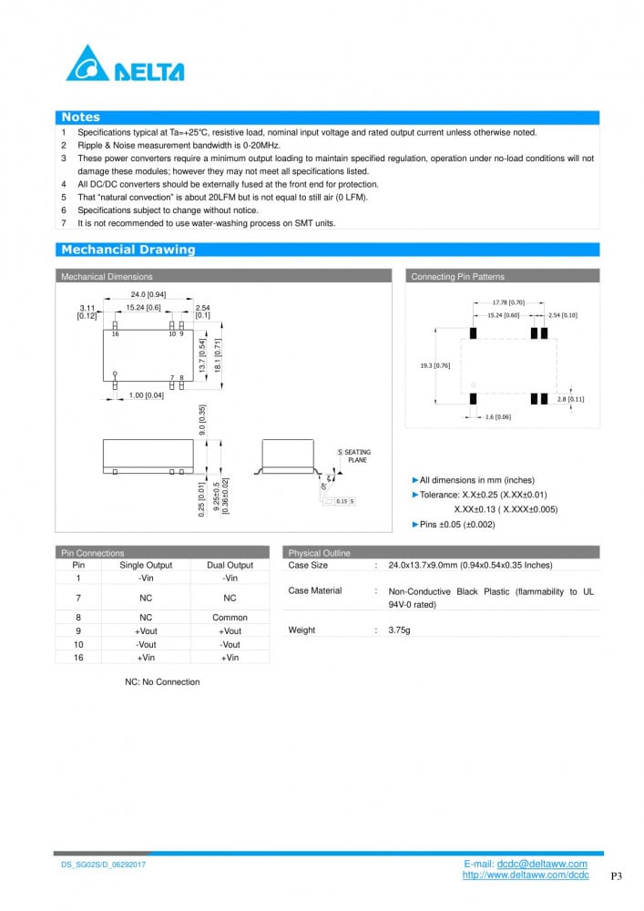 DELTA SG02D2415A datasheet page 3