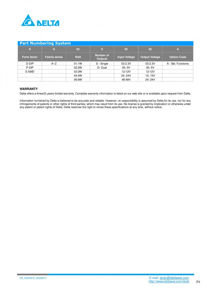 DELTA SG02D2415A datasheet page 4