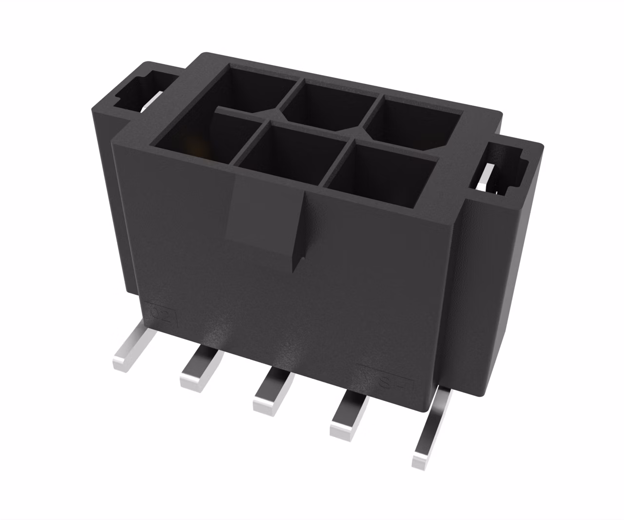 Mini-Fit Max Vertical Header, Dual Row, Surface Mount, 6 Circuits, Matte Tin (Sn) Plating, Black, Glow-Wire Capable, with Pick-and-Place Tape, Tape and Reel for sale