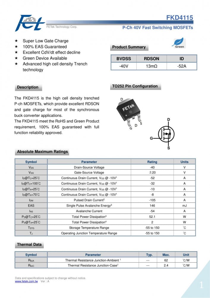 FKD4115 datasheet page 1