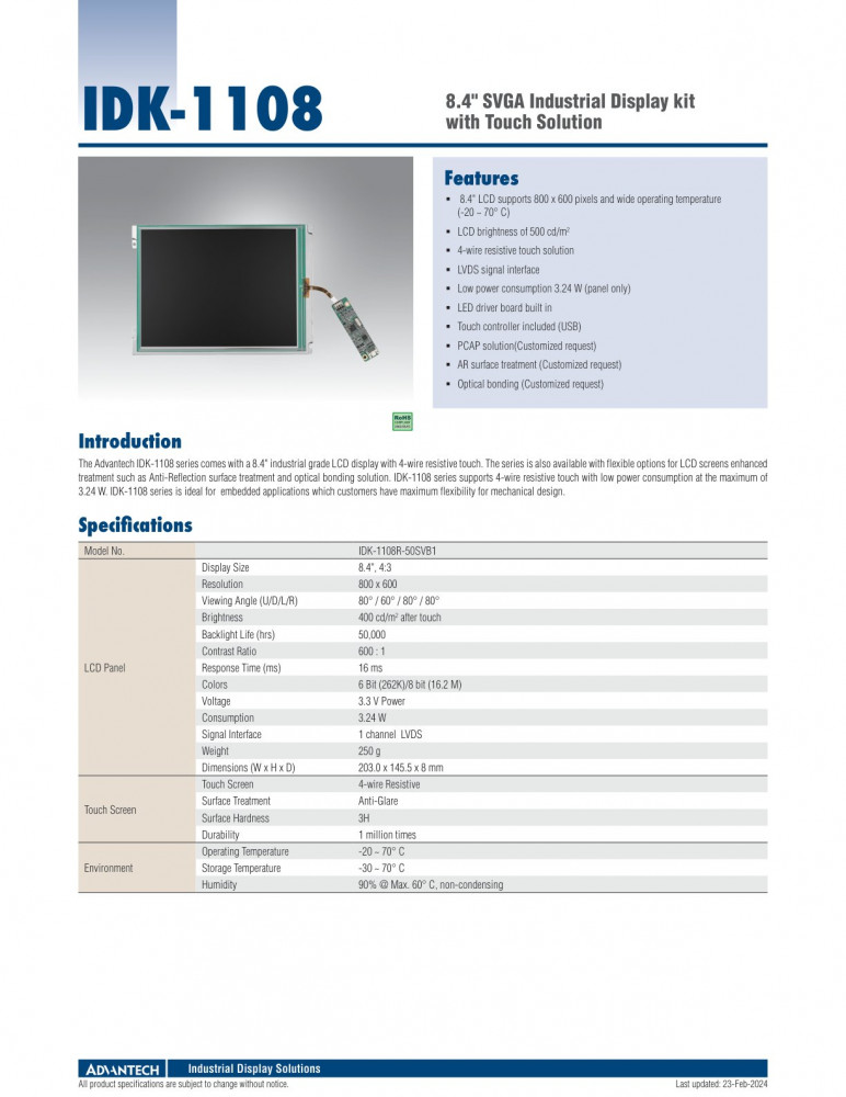 IDK-1108 technical document page 1
