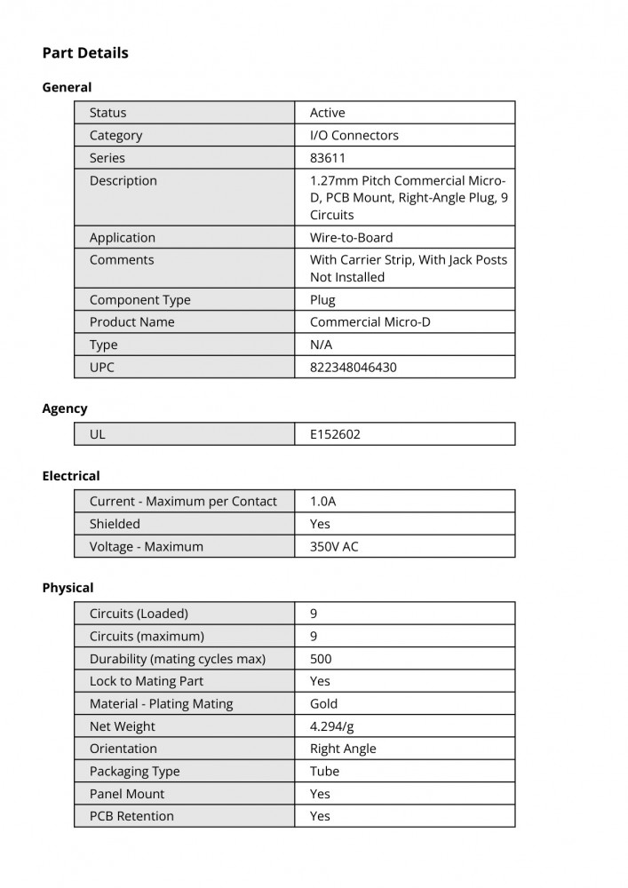 Technical document page 2 for product reference