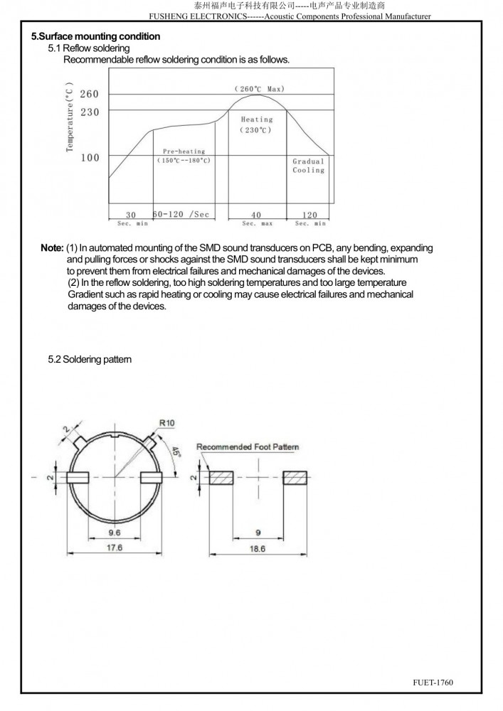FUET-1760 specification document page 4
