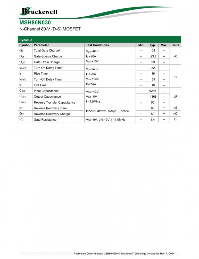 MSH80N030 datasheet page 3