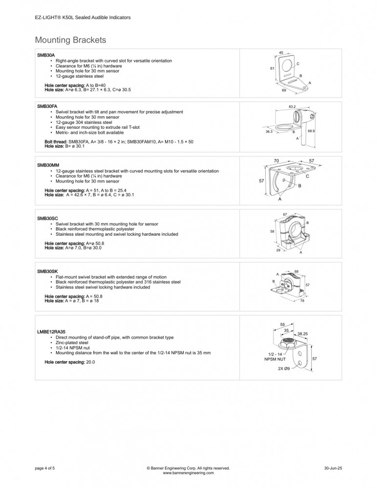 K50 indicator technical document, page 4
