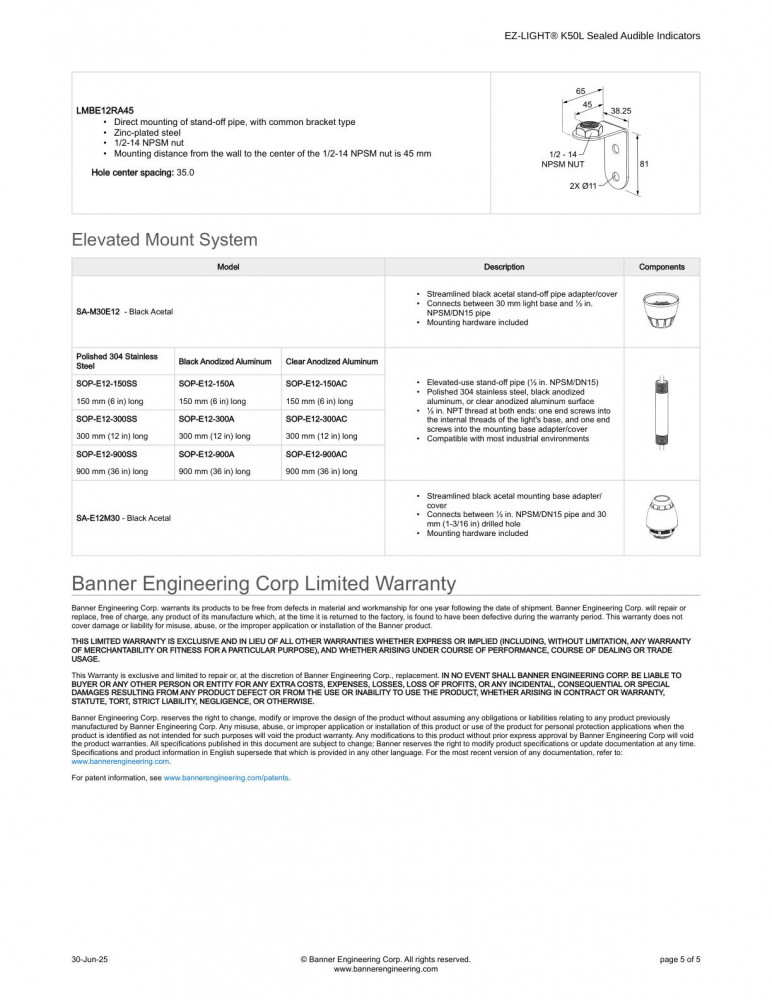 K50 indicator technical document, page 5