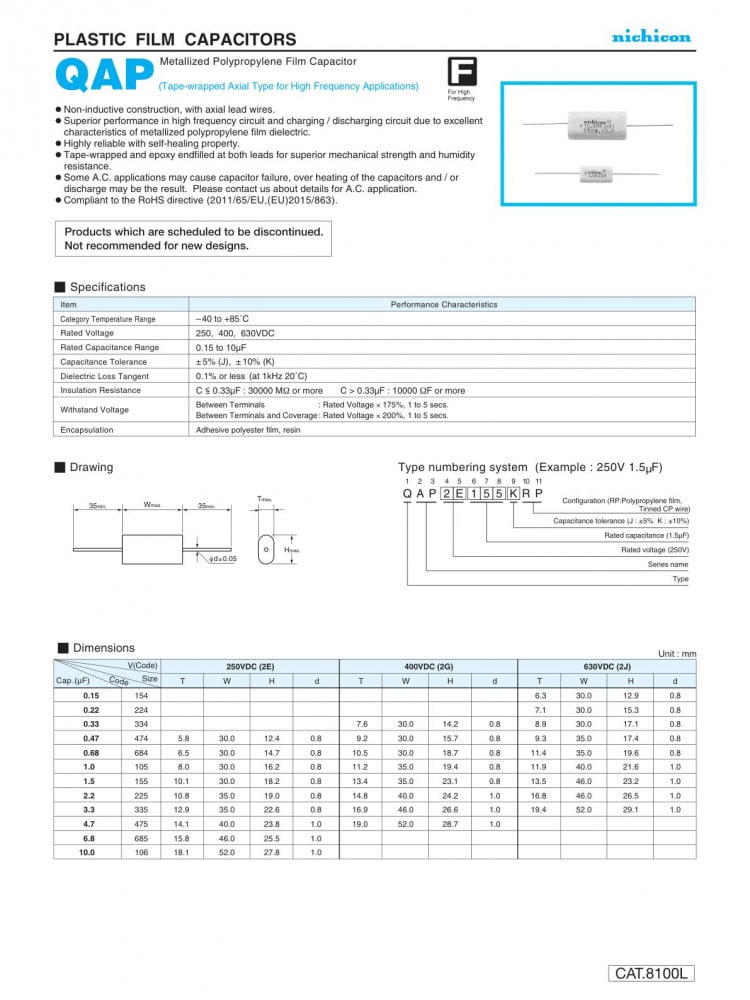 Nichicon QXK technical document page 8