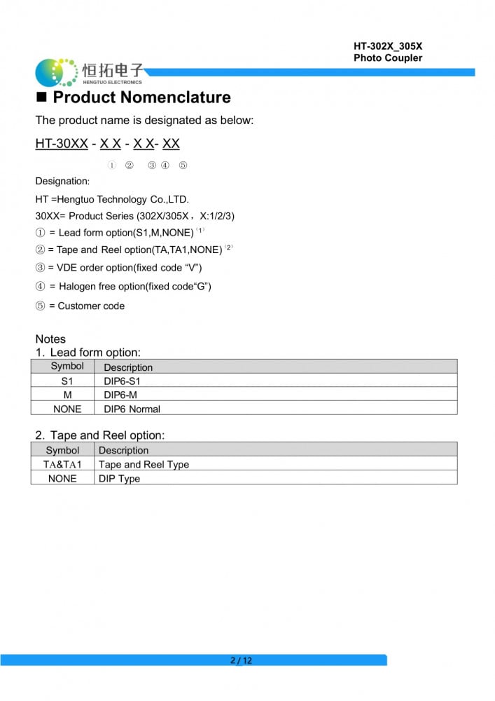 HT-3021-S1TA1 datasheet page 3