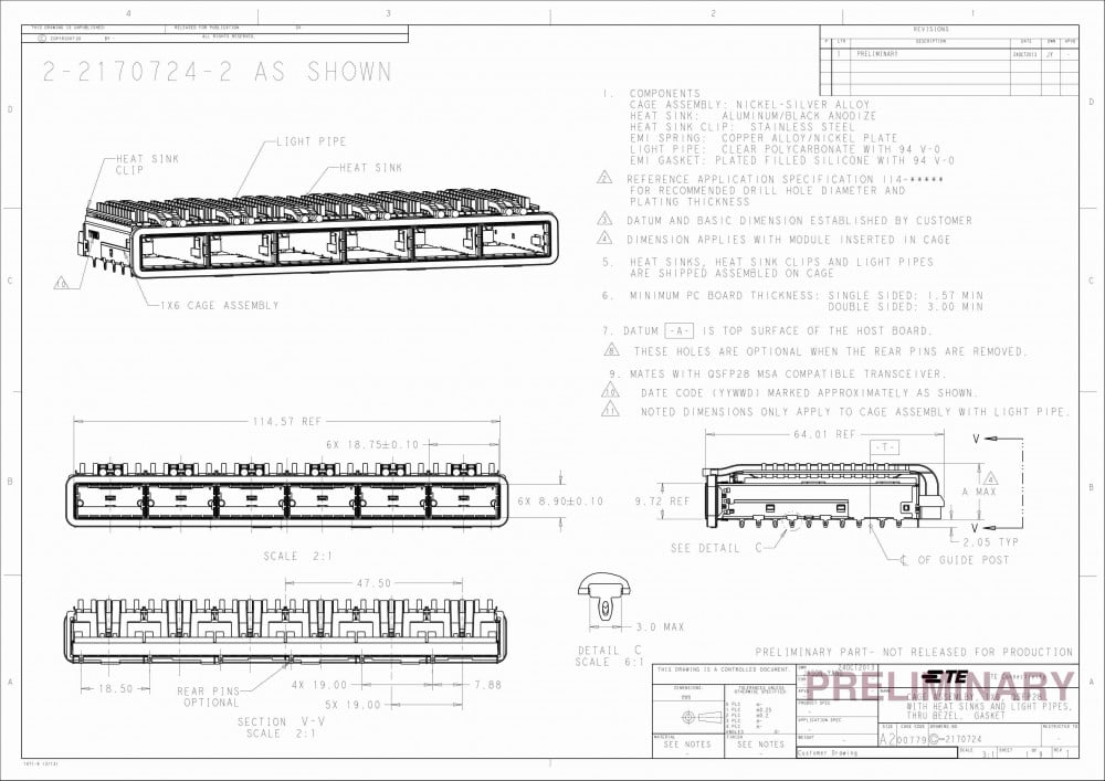 TE Connectivity 2170724-3 drawing page 1