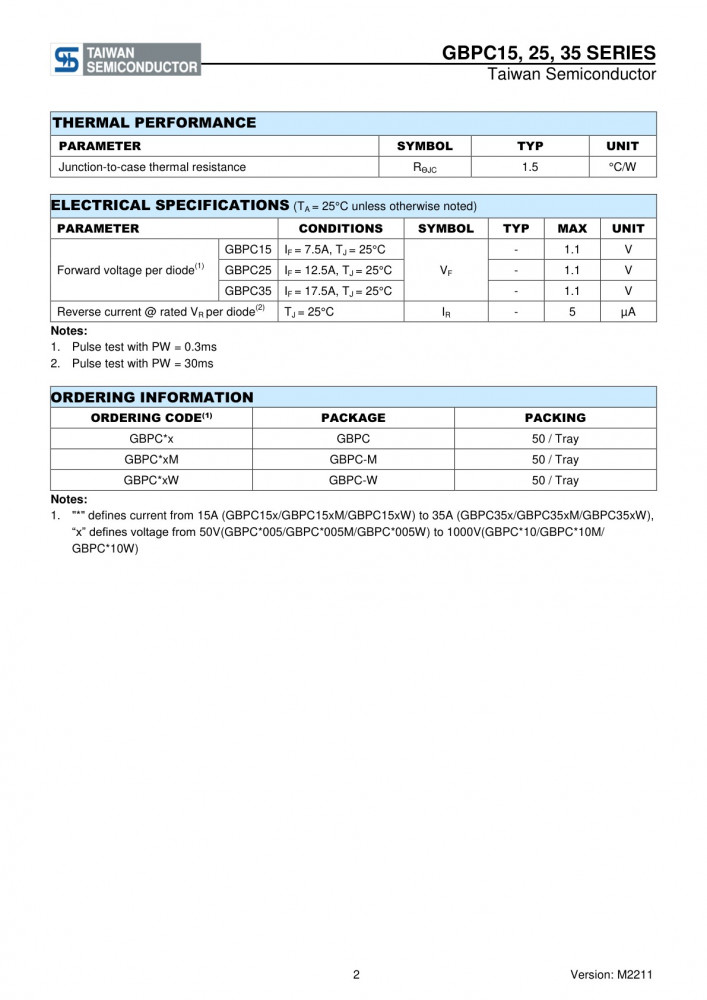 GBPC3508 datasheet page 2