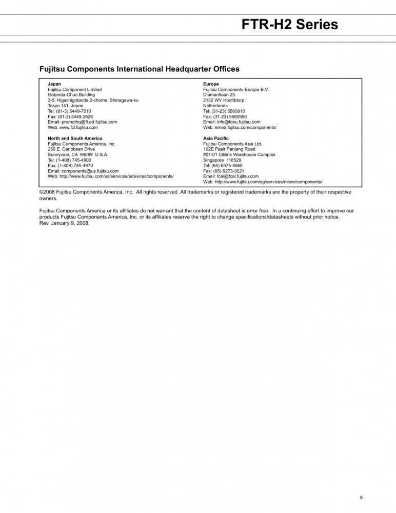 FTR-H2AK012T datasheet page 8
