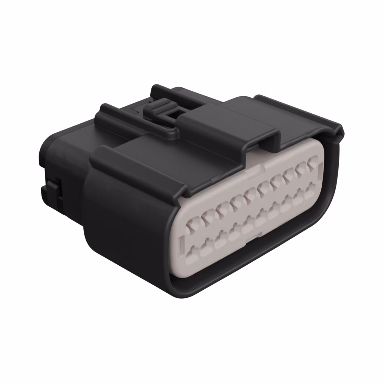 MX150 Mat-Sealed Female Connector Assembly, Dual Row, 20 Circuits, Keying Option C, with Clipslot, without Connector Position Assurance, Dark Gray for sale