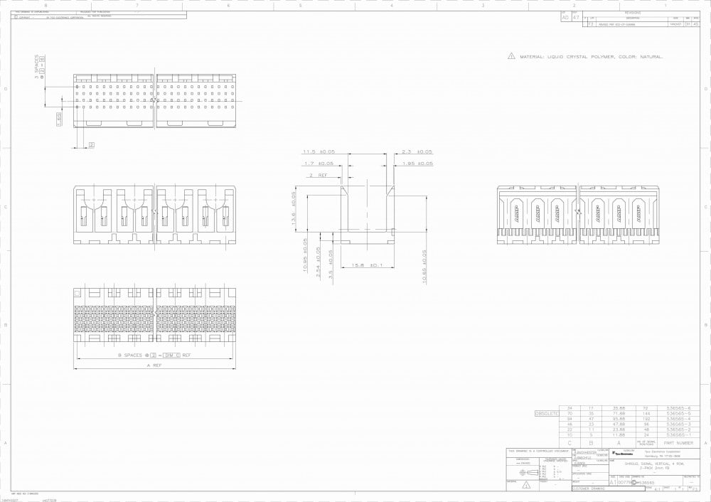 TE Connectivity 536565-1 controlled drawing page