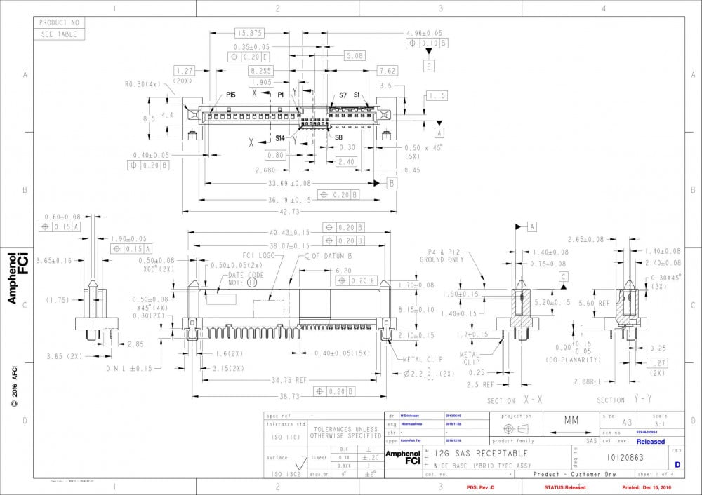 Amphenol 10120863 technical drawing page 1