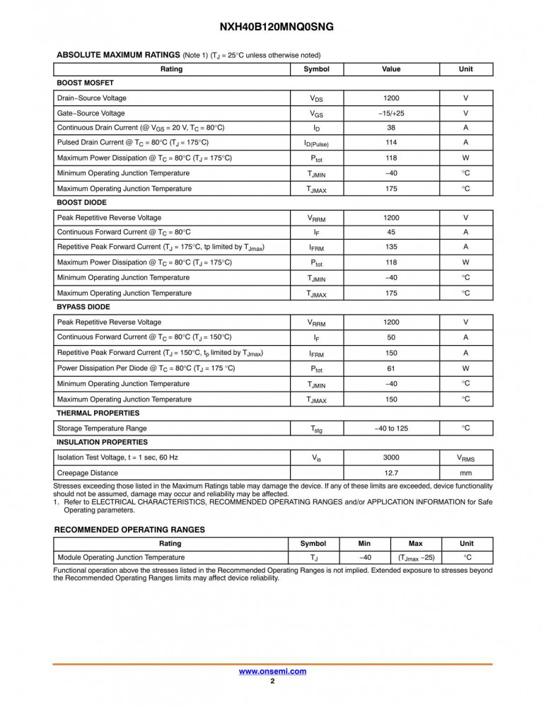 NXH40B120MNQ0 datasheet page 2